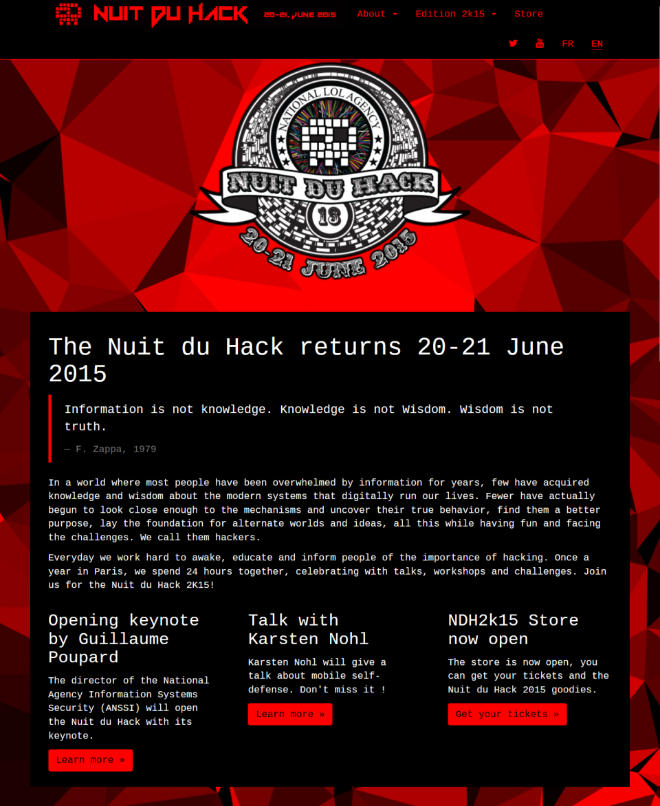 Nuit du Hack Hacker conference - ENERGUMENE